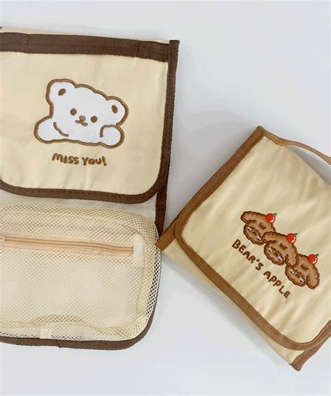 당일출고4종 곰돌이 접이식 파우치 메이크업 화장품 다꾸 파우치 No1251 에이블리