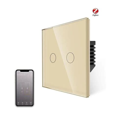 Bingoelec Zigbee Tuya 2 Gang 1000w Glass Panel Smart Wifi Touch Voice Control Light Switches