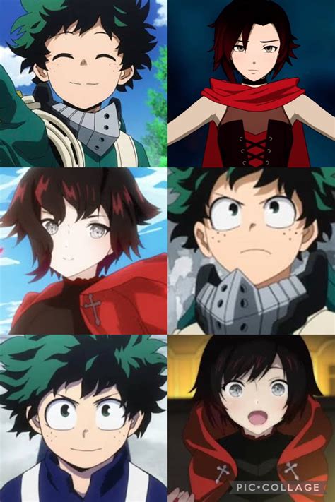 Deku X Ruby Rose By Pinkcrystalsakura On Deviantart