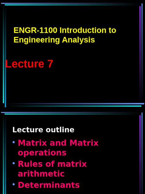 Lecture 7 Pdf Matrix Mathematics Determinant