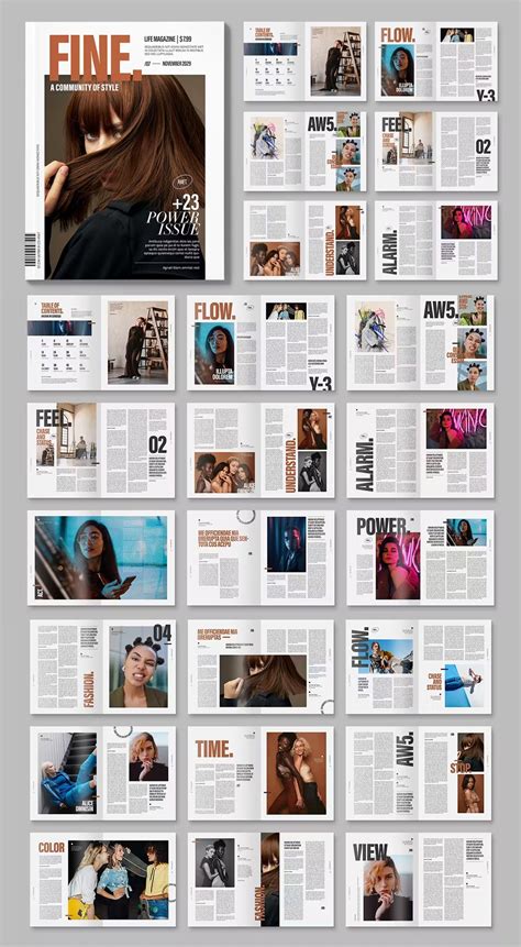 Modern Magazine Template Indesign Indd Magazine Layout Design