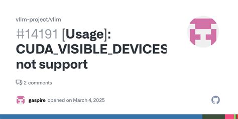 Usage Cudavisibledevices Not Support · Issue 14191 · Vllm Project