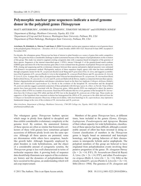 Pdf Polymorphic Nuclear Gene Sequences Indicate A Novel Genome Donor