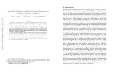 Submodular Maximization With Nearly Optimal Approximation Adaptivity