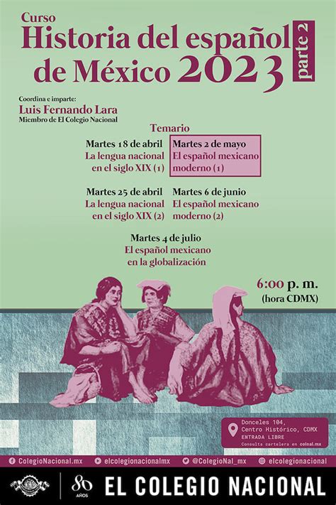 Historia Del Espa Ol De M Xico Actividad El Colegio Nacional