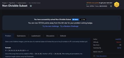 aryansh gupta on linkedin day 58 of 100daysofcode problem solved non divisible subset