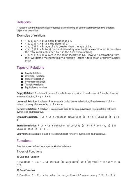 Relations And Functions Relations A Relation Can Be Mathematically