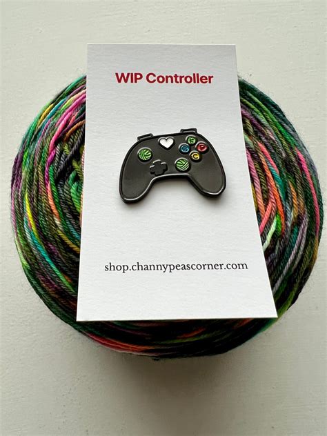 WIP Controller Yarn Gamer Enamel Pin Etsy