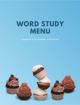 Word Study Menu By Let Learning Bloom TPT