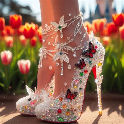 Beautiful Glass Heels Glitter For Ladies 👠👠👠👠👠👠👠👠👠👠👠👠 Disney