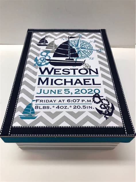 Nautical Boats Anchors Keepsake Box Ant Colors To Match Decor Etsy