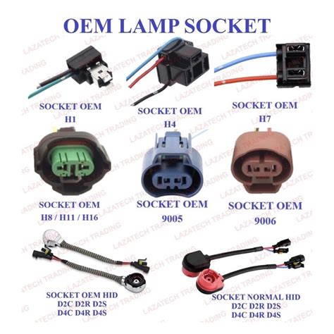 Lamp Bulb Socket H1 H4 H7 H8 H11 H16 9005 9006 D2c D2r D2s D4c D4r D4s Shopee Malaysia