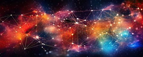 Abstract Background With A Network Of Interconnected Nodes And Vibrant Pathways Symbolizing