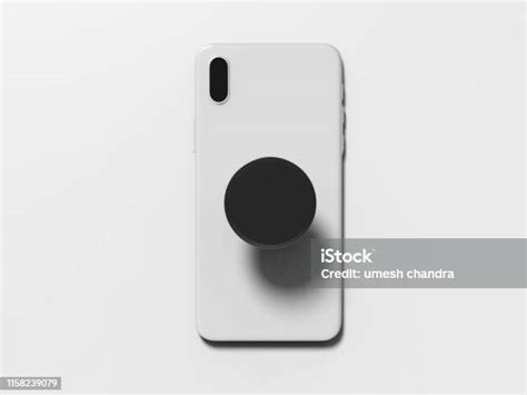 빈 스마트 폰 팝 소켓 스탠드 및 브랜딩 홀더 3d 렌더링 그림 대중음악에 대한 스톡 사진 및 기타 이미지 대중음악 전화 콘센트 Istock