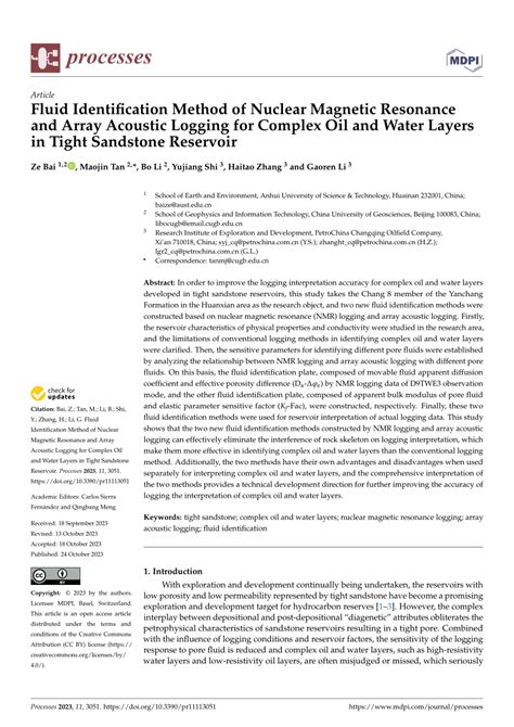 Pdf Fluid Identification Method Of Nuclear Magnetic Resonance And Array Acoustic Logging For