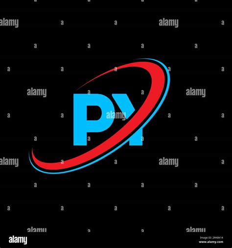 Py P Y Letter Logo Design Initial Letter Py Linked Circle Uppercase