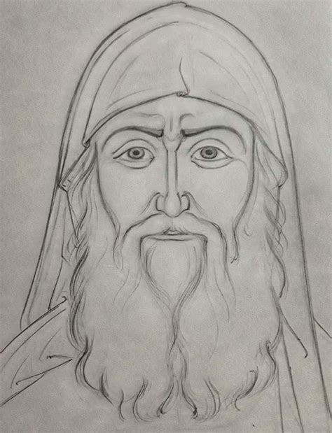 ბერი გაბრიელი ამხსარებელუ სალოსი Sketches Biblical Art Anatomy Art