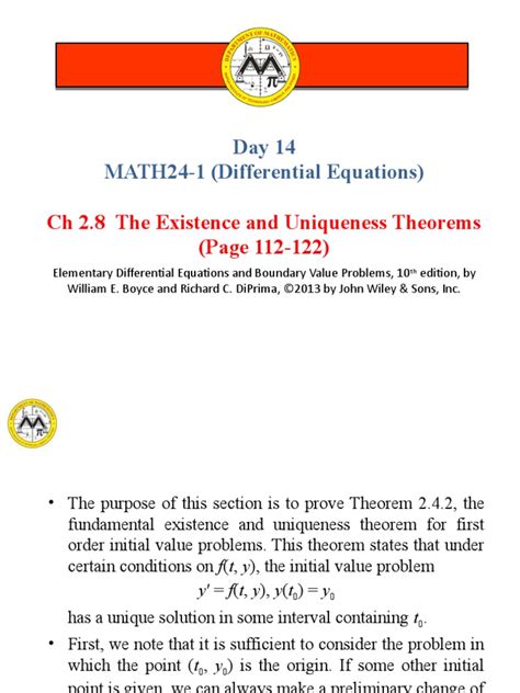 1528 The Existence And Uniqueness Theorems Pdf Calculus Functions And Mappings