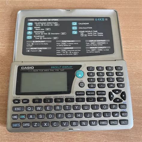 Casio Digital Diary Sf 4700l 64kb Backlit Display Bronze Colour Untested £7 99 Picclick Uk