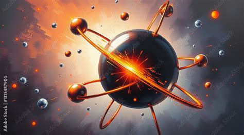 3d Model Of An Atom With Electrons Orbiting The Nucleus Symbolizing Atomic Structure And