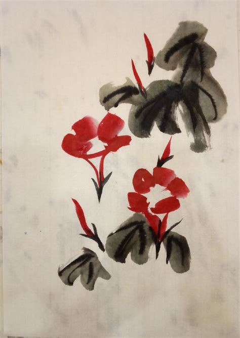 儿童国画课件：如何教会孩子画水墨牵牛花（内含绘画步骤图）