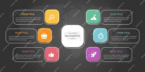 인포그래픽 요소 벡터 6 옵션 단계 목록 프로세스에 대한 창의적인 개념 그래프의 요소 프리미엄 벡터