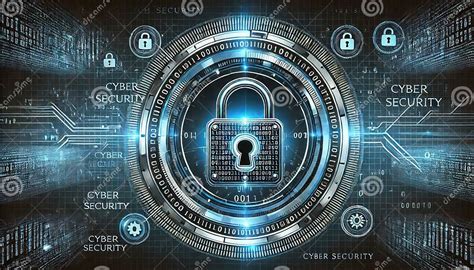 Tech Security Digital Lock With Binary Code Dark Background Blue