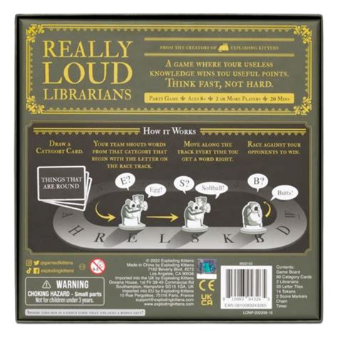 Really Loud Librarians By Exploding Kittens Board Game Gameology Product