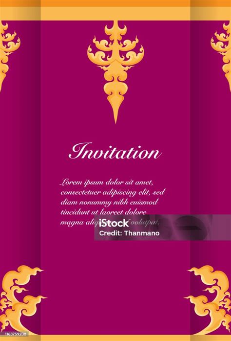 초대 카드 템플릿 배경 및 프레임 테두리의 벡터입니다 태국 현대 미술 빈티지 일러스트 디자인 0명에 대한 스톡 벡터 아트 및 기타 이미지 Istock