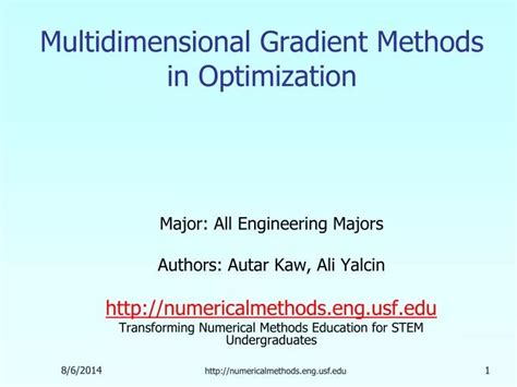 Ppt Multidimensional Gradient Methods In Optimization Powerpoint