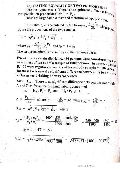 Testing The Equality Of Two Population Proportions Bachelor Of Computer Applications Studocu