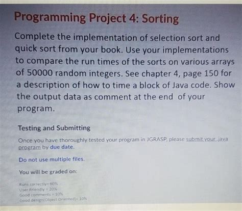 Solved Java Program For Implementation Of Quicksort Class