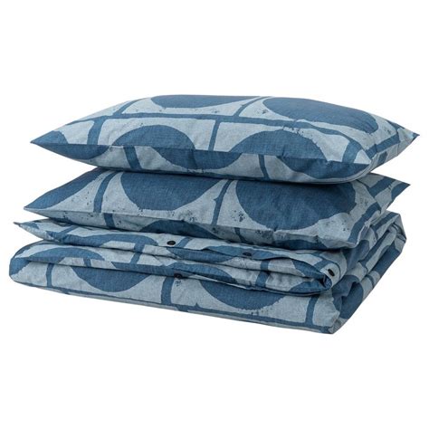 IKEA JORDRANUNKEL quilt cover and 2 pillowcases dark blue 200x230 50x80 ...
