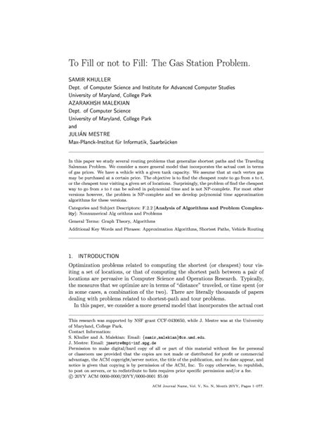 Fillable Online The Gas Station Problem Fax Email Print Pdffiller