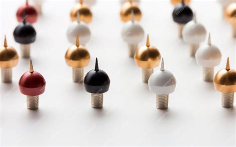 Premium Photo Colorful Push Pin Array On White Background