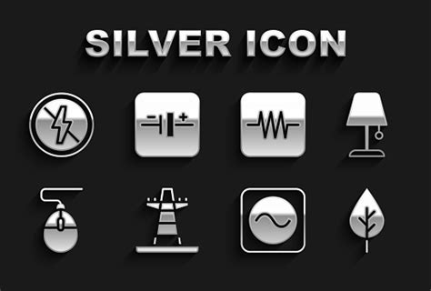 전기 타워 라인 테이블 램프 리프 에코 기호 Ac 전압 소스 컴퓨터 마우스 저항 전자 회로 번개 및 Dc 아이콘 없음 설정 벡터 0명에 대한 스톡 벡터 아트 및 기타 이미지