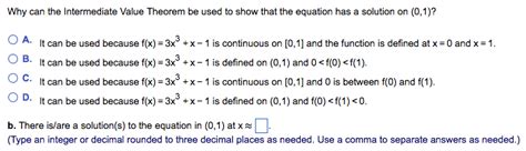 Solved A Use The Intermediate Value Theorem To Show That