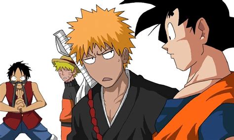 Naruto Crossover Goku Ichigo Luffy Anime Personagens De Anime