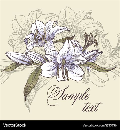Beautiful Seamless Pattern With Lilies Royalty Free Vector