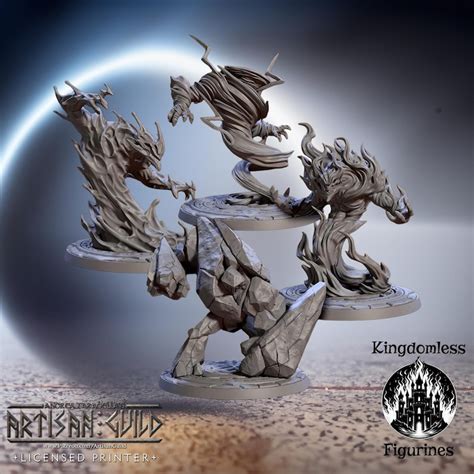 Dnd Minis Elementals Etsy