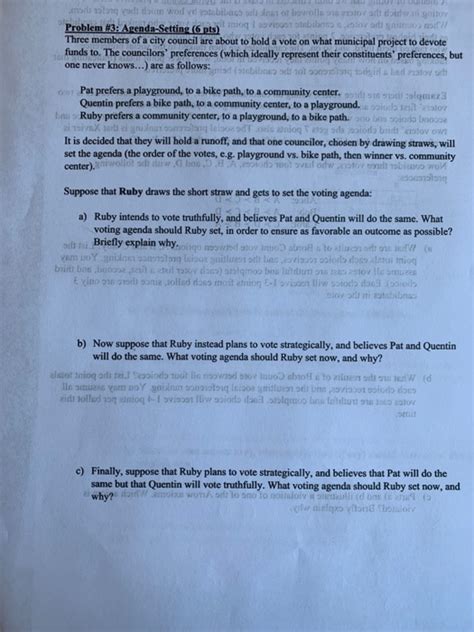 Solved Problem 2 The Borda Count Method Of Voting 6 Pts