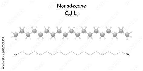 Stylized Molecule Model Structural Formula Of Nonadecane Stock Vector Adobe Stock