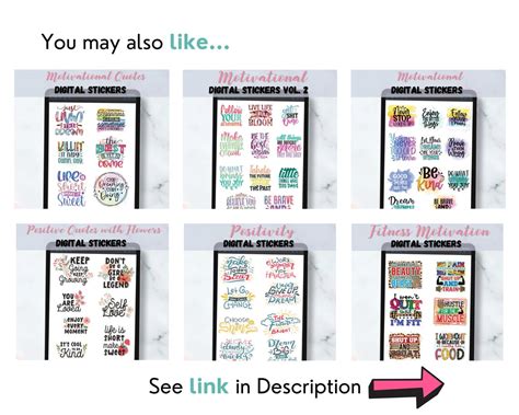 Motivational Digital Stickers Vol 2 Positive Thinking Etsy