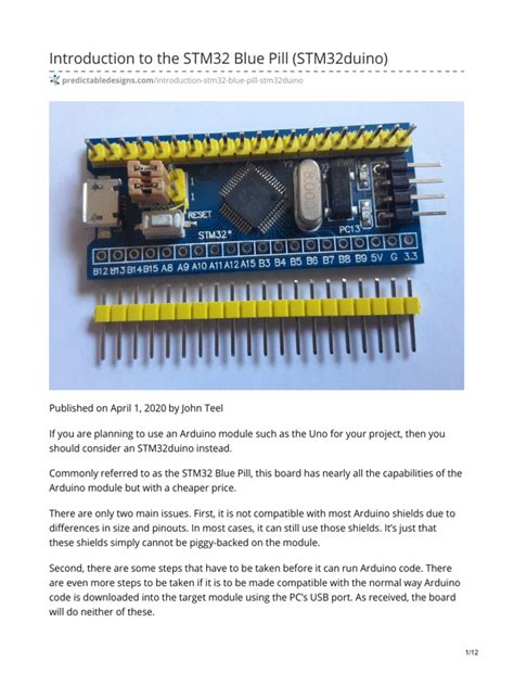 Introduction To The Stm32 Blue Pill Stm32duino Pdf