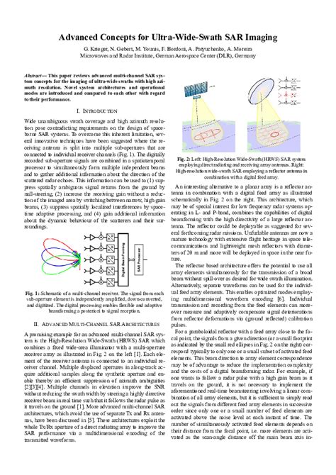 Pdf Advanced Concepts For Ultra Wide Swath Sar Imaging