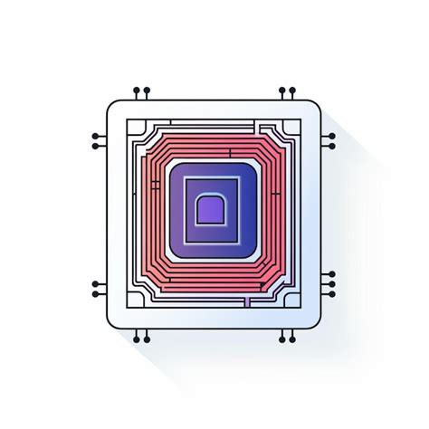 CPU Icon Computer Processor And Technology Art Logo Illustration Premium AI Generated Image