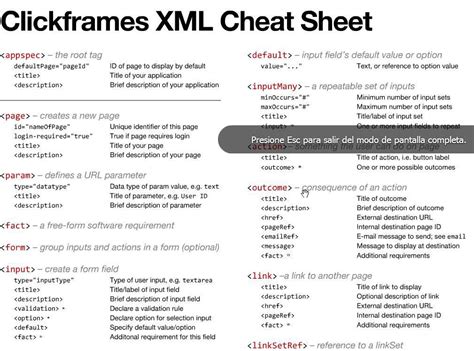 xml cheat sheet