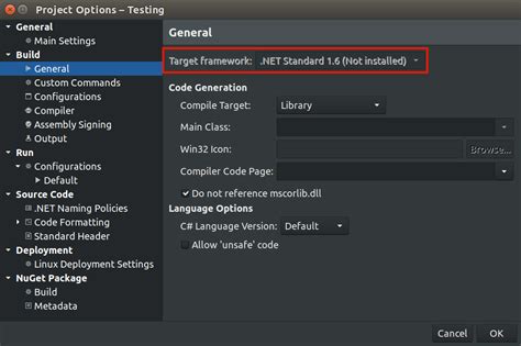 NET Standard Missing From The Target Framework List Issue 6146