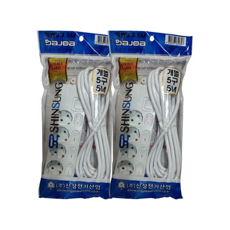 전기용품 전기코드 콘센트 다조아 멀티콘센트 개별 5구 5m 나바론 종합상사