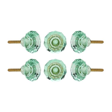 Set Of 6 Crystal Glass Knobs Kitchen Cabinet Cupboard Glass Door Knobs